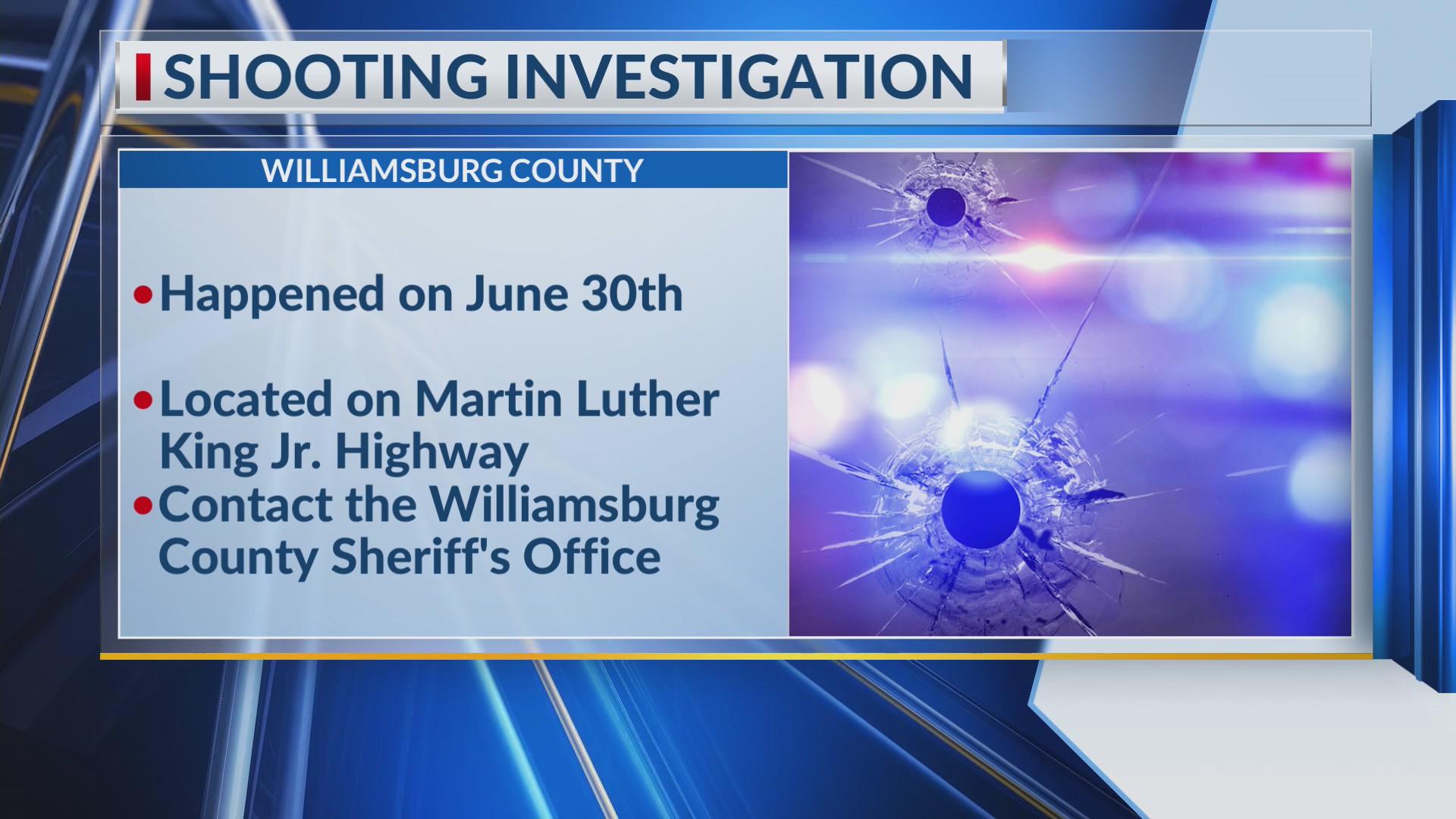 Deputies investigating June 30 Kingstree shooting – WCBD News 2