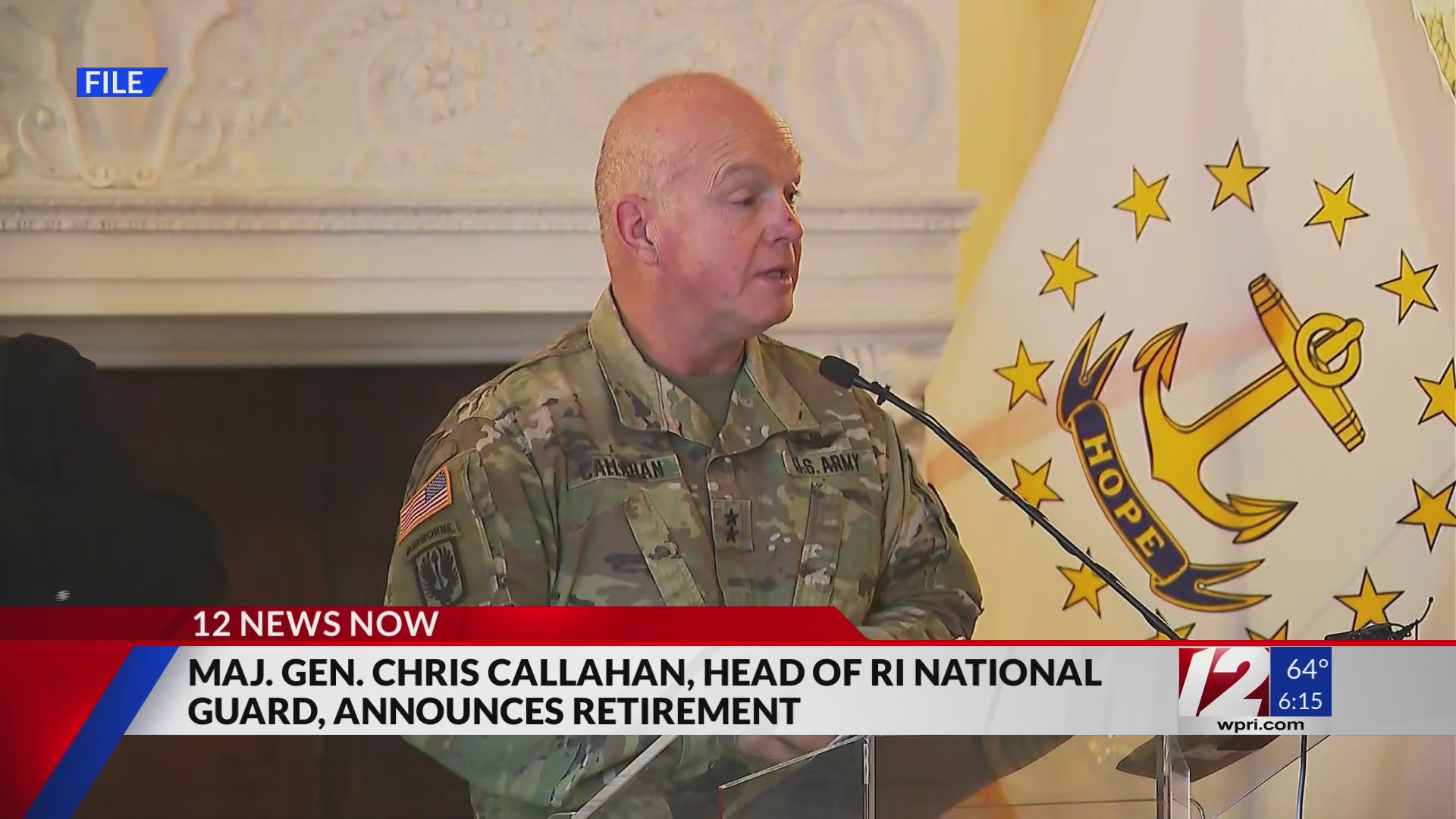 Major General Chris Callahan announces retirement from RI National ...