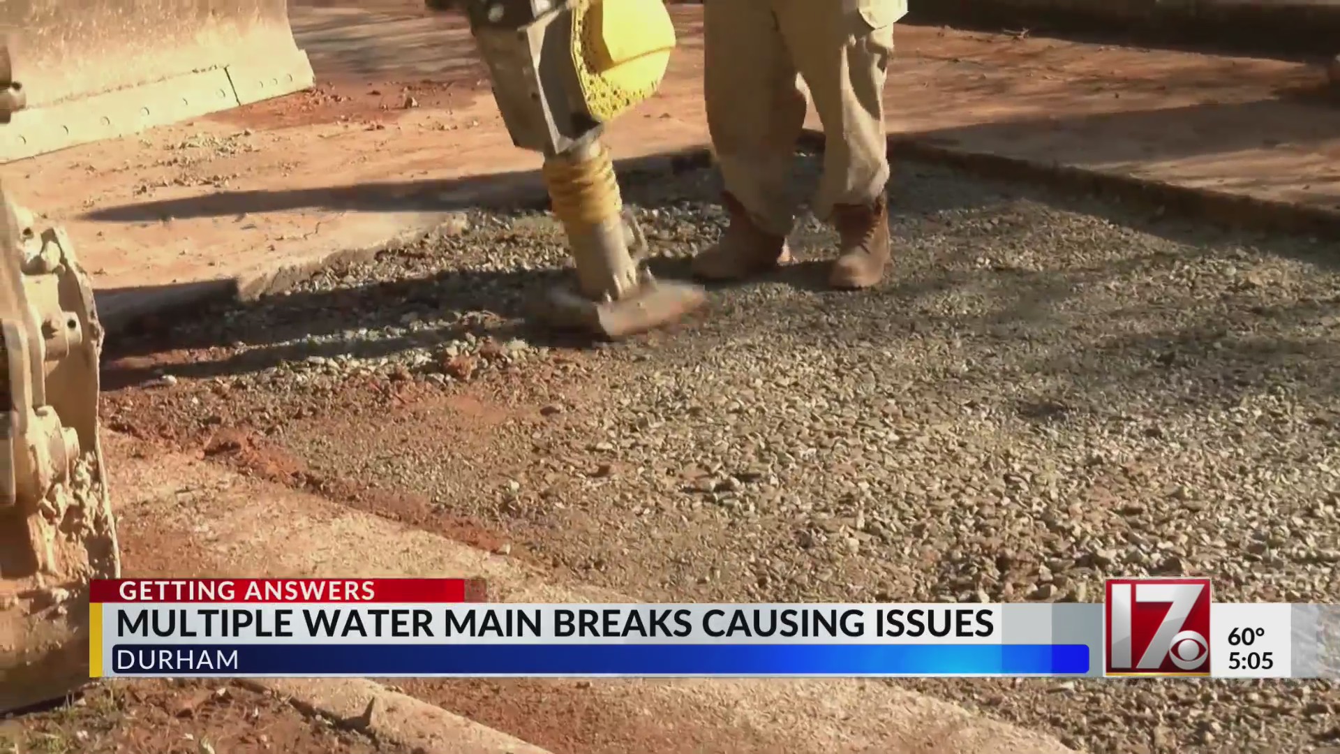Multiple water main breaks causing issues across Durham – CBS17.com