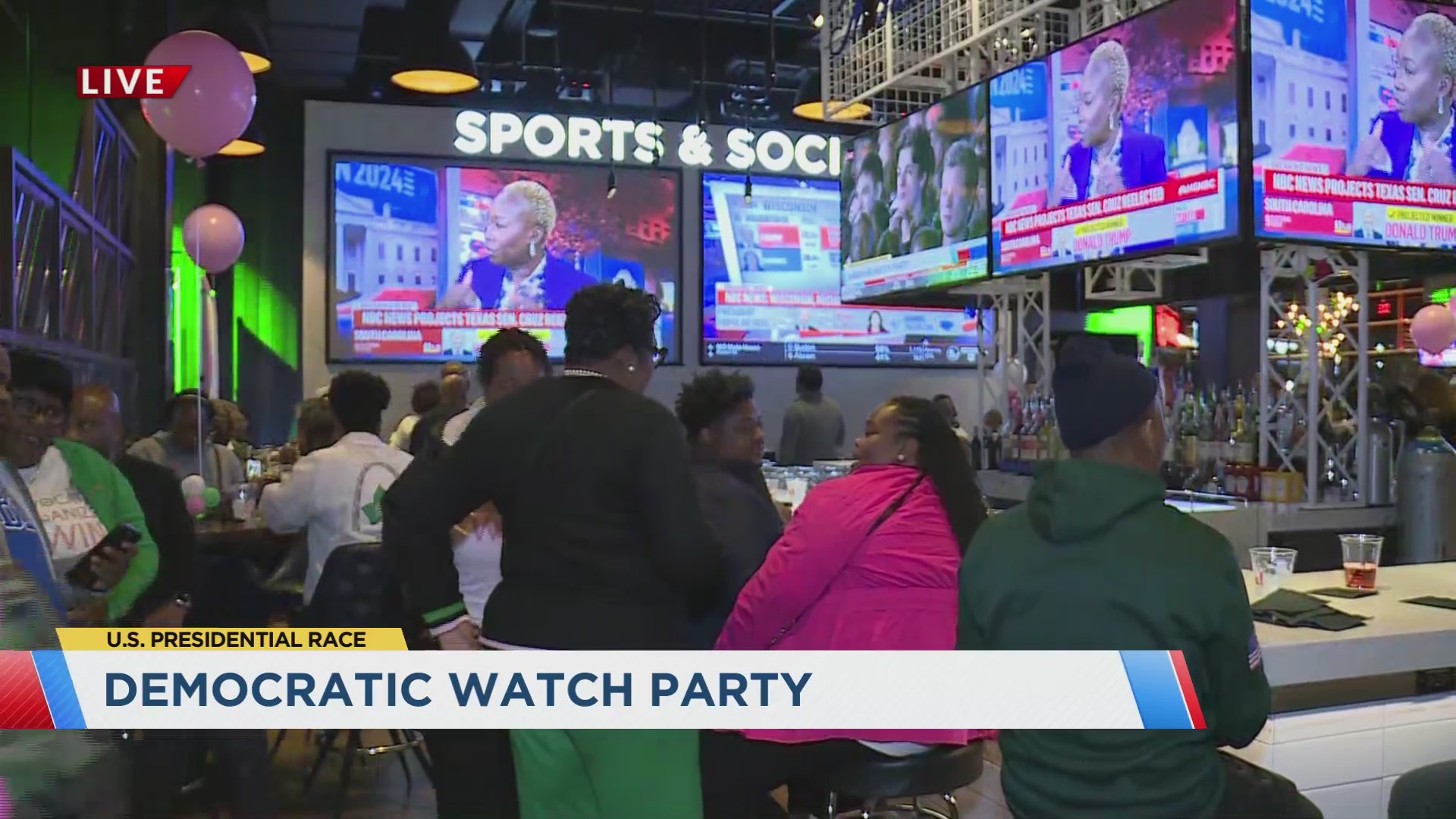 Democratic watch party at Ballpark Village – FOX 2