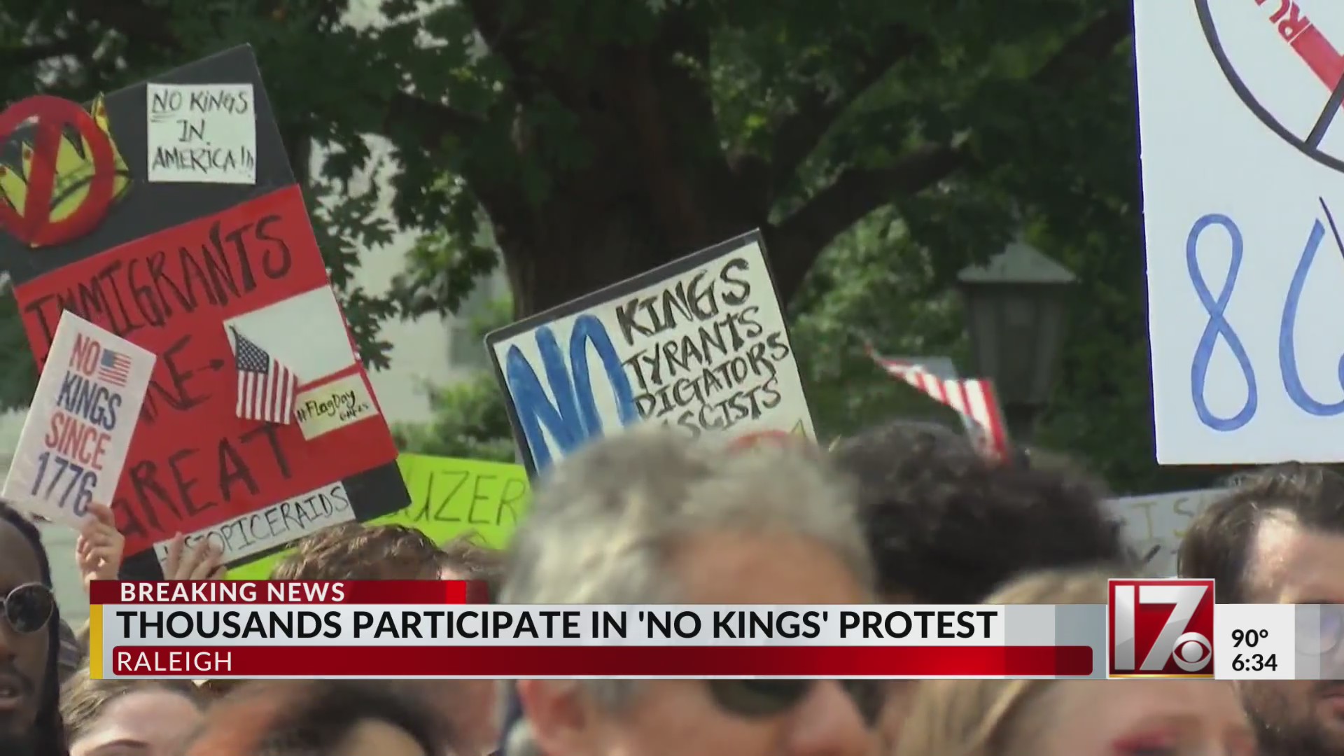 Thousands at ‘No Kings’ protest in Raleigh at NC Capitol – CBS17.com