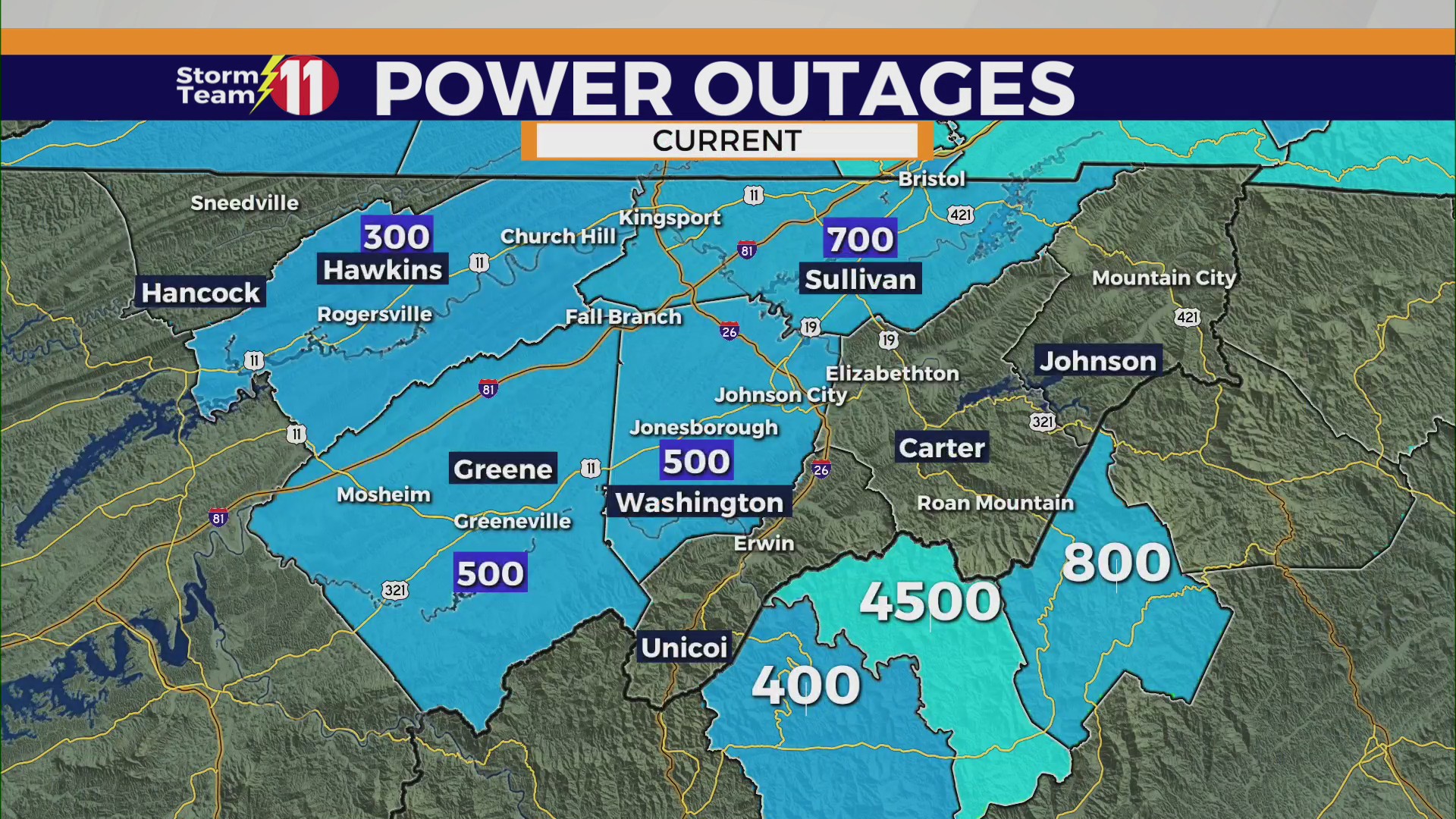 Heavy rains, high winds knock out power for thousands Friday – WJHL | Tri-Cities News & Weather