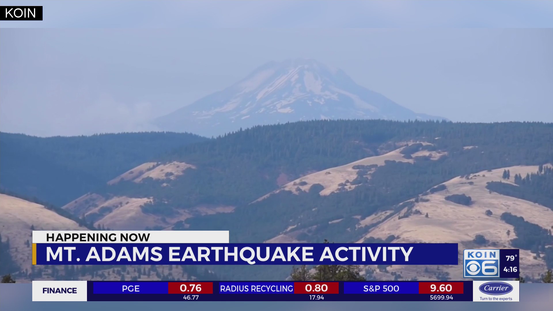 Mount Adams earthquake activity – KOIN.com