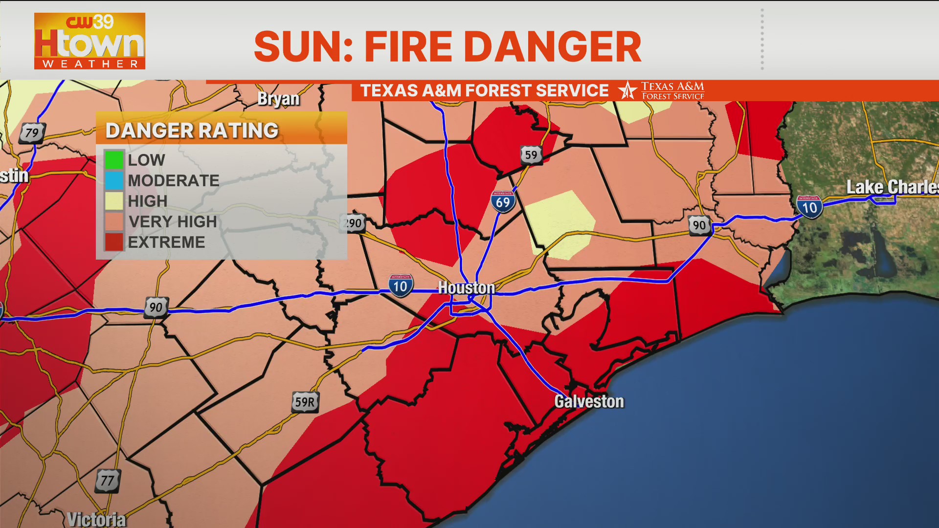 High Fire danger as Houston gets into 30s 40s Sunday – CW39 Houston