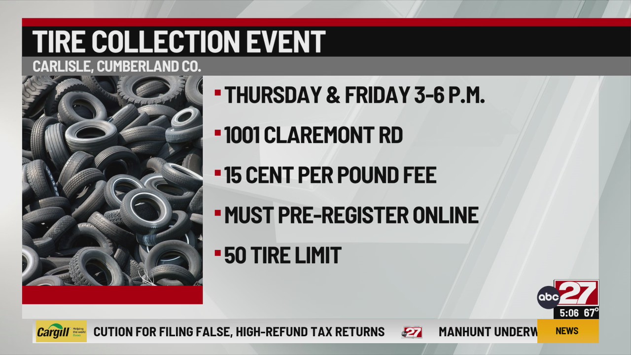 Tire recycling event to take place in Cumberland County – ABC27