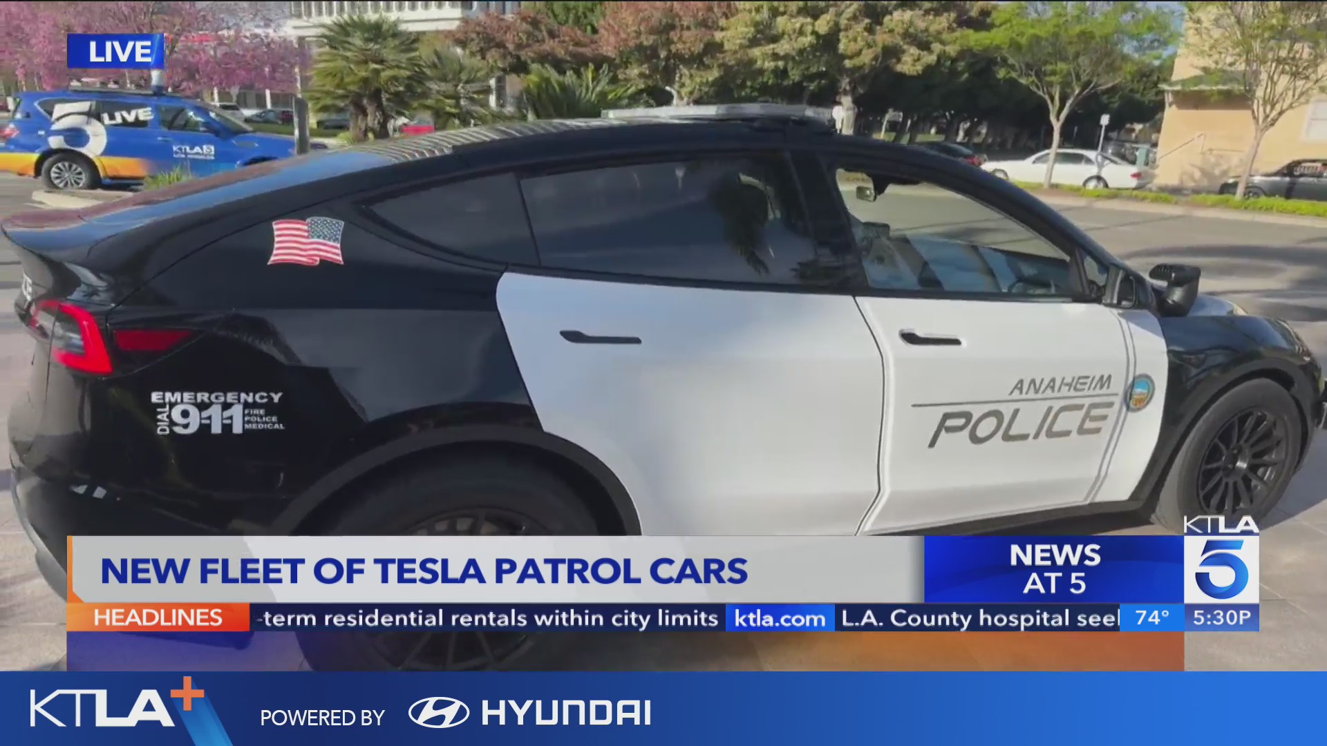 Anaheim Police Department introduces Tesla patrol vehicles – KTLA