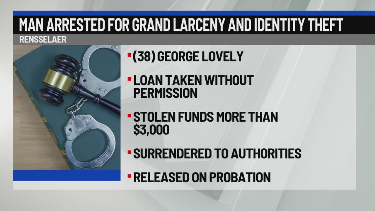 Man arrested for Grand Larceny, Identity Theft – NEWS10 ABC