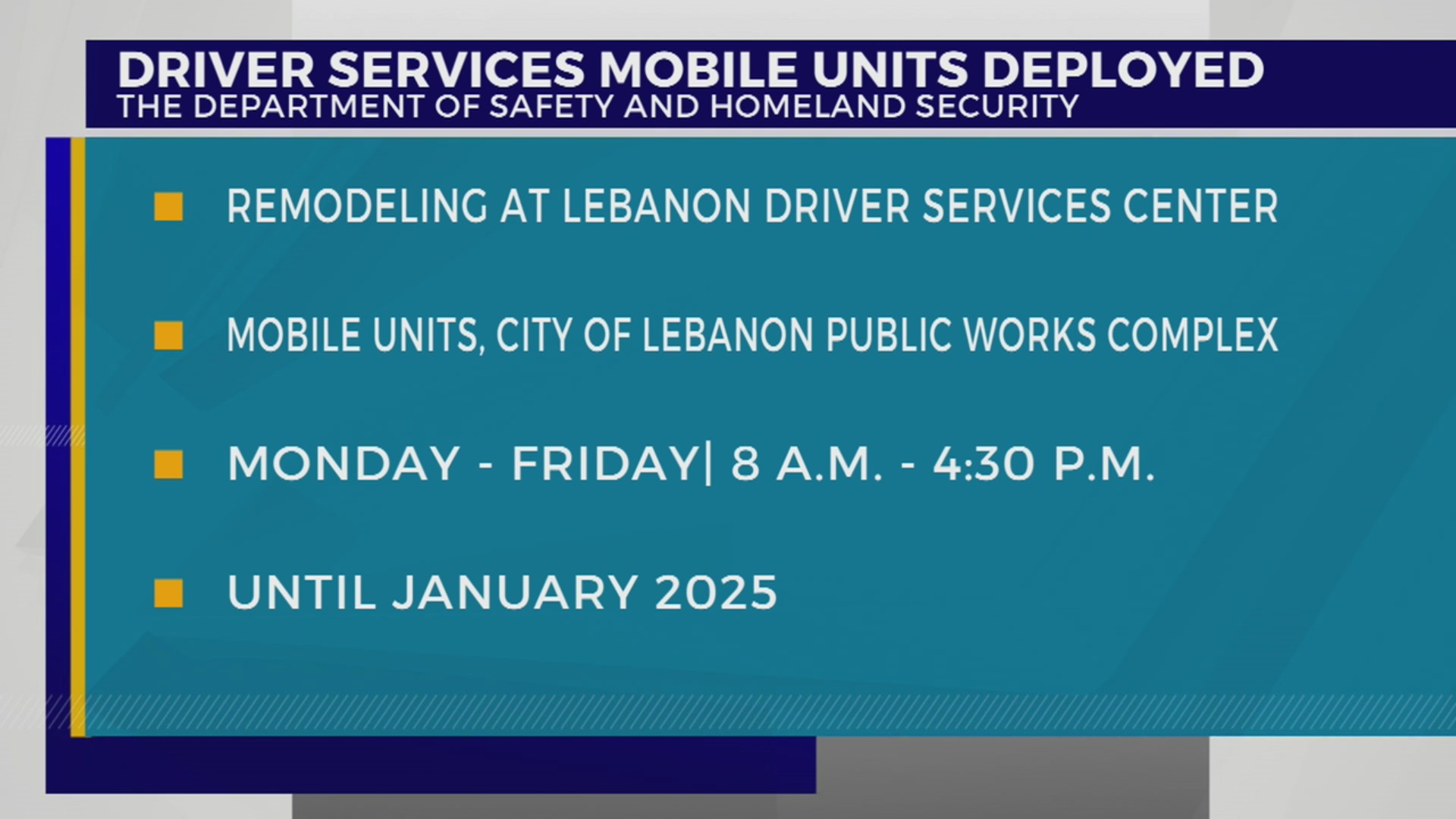 Driver services mobile units deployed in Lebanon, TN as center begins ...