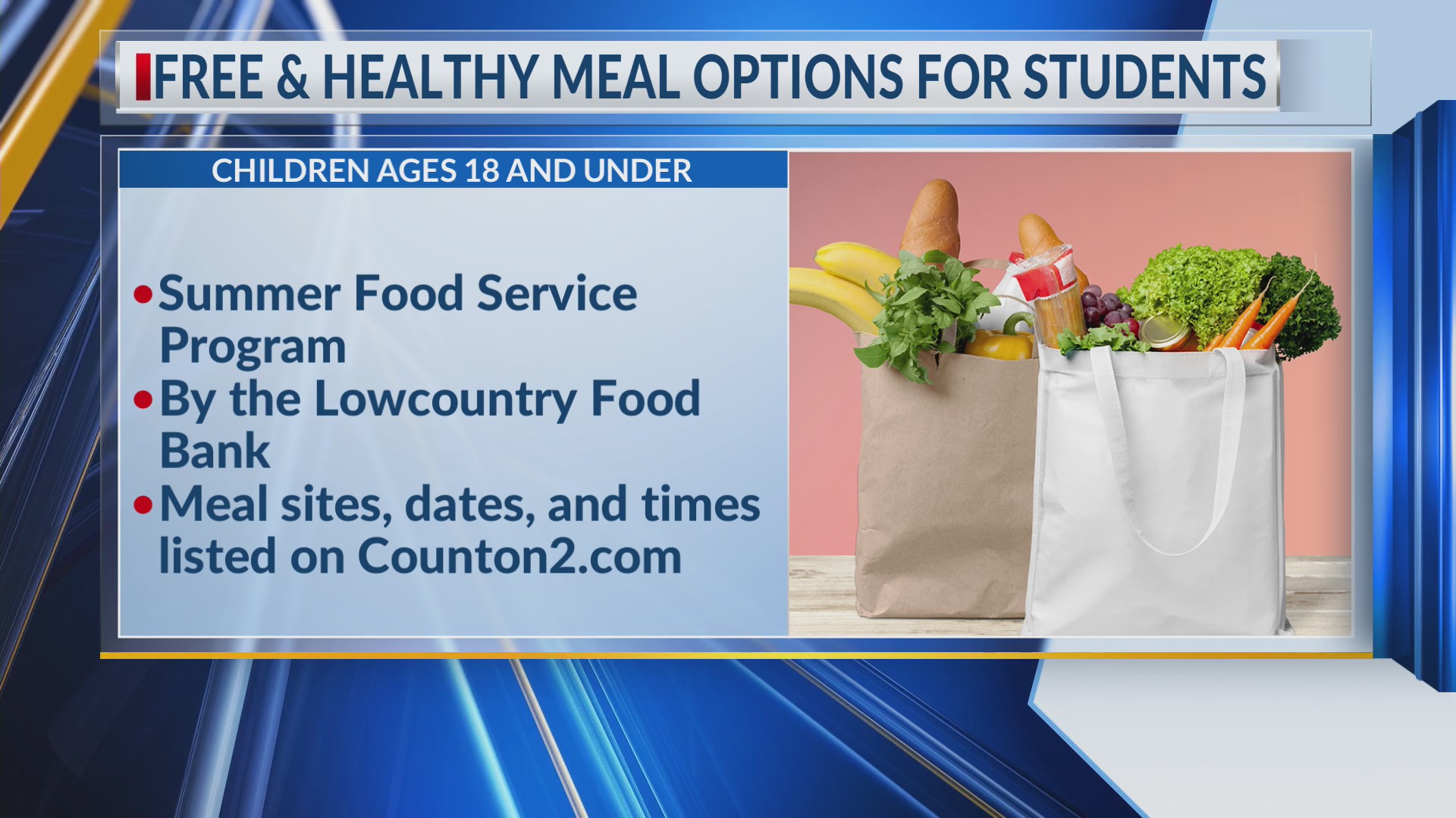 Lowcountry Food Bank to offer free healthy meal options to children ...