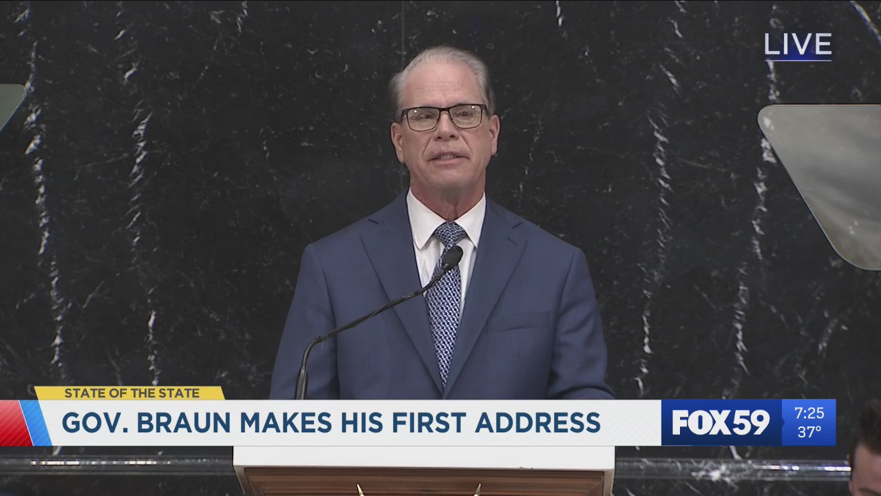 Indiana Governor Mike Braun delivers first State of the State Address ...