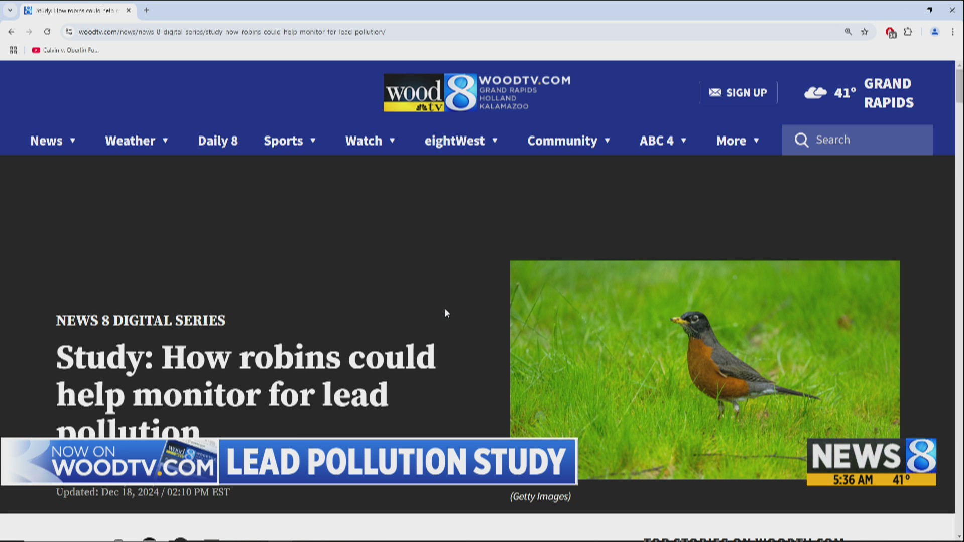 Study: How robins could help monitor for lead pollution – WOODTV.com