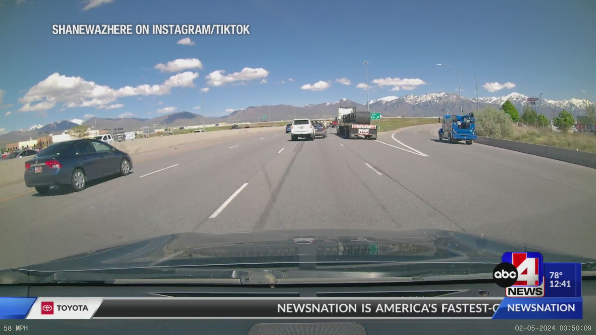 Video of four-vehicle crash on I-15 goes viral on TikTok – ABC4 Utah