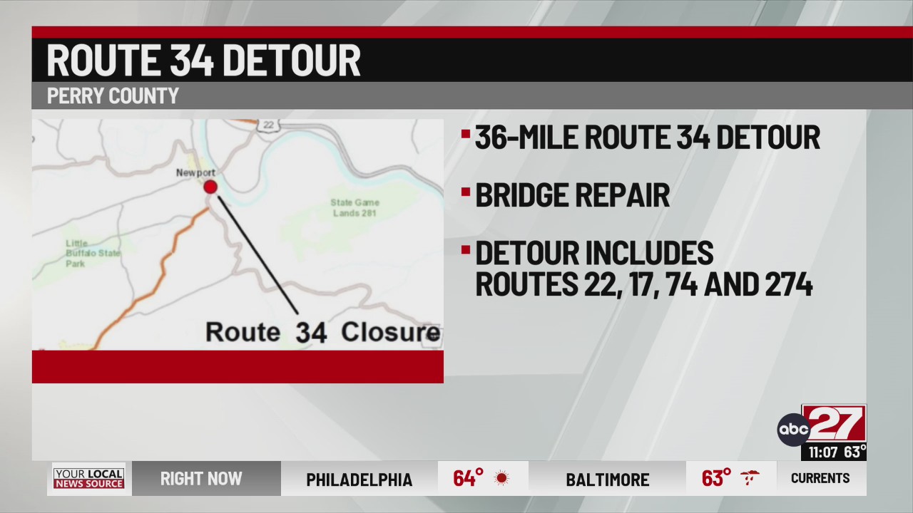 Damaged bridge spurs 36-mile detour in Perry County – ABC27