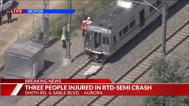Several roads closed, RTD A Line delayed after train, semitrailer crash ...
