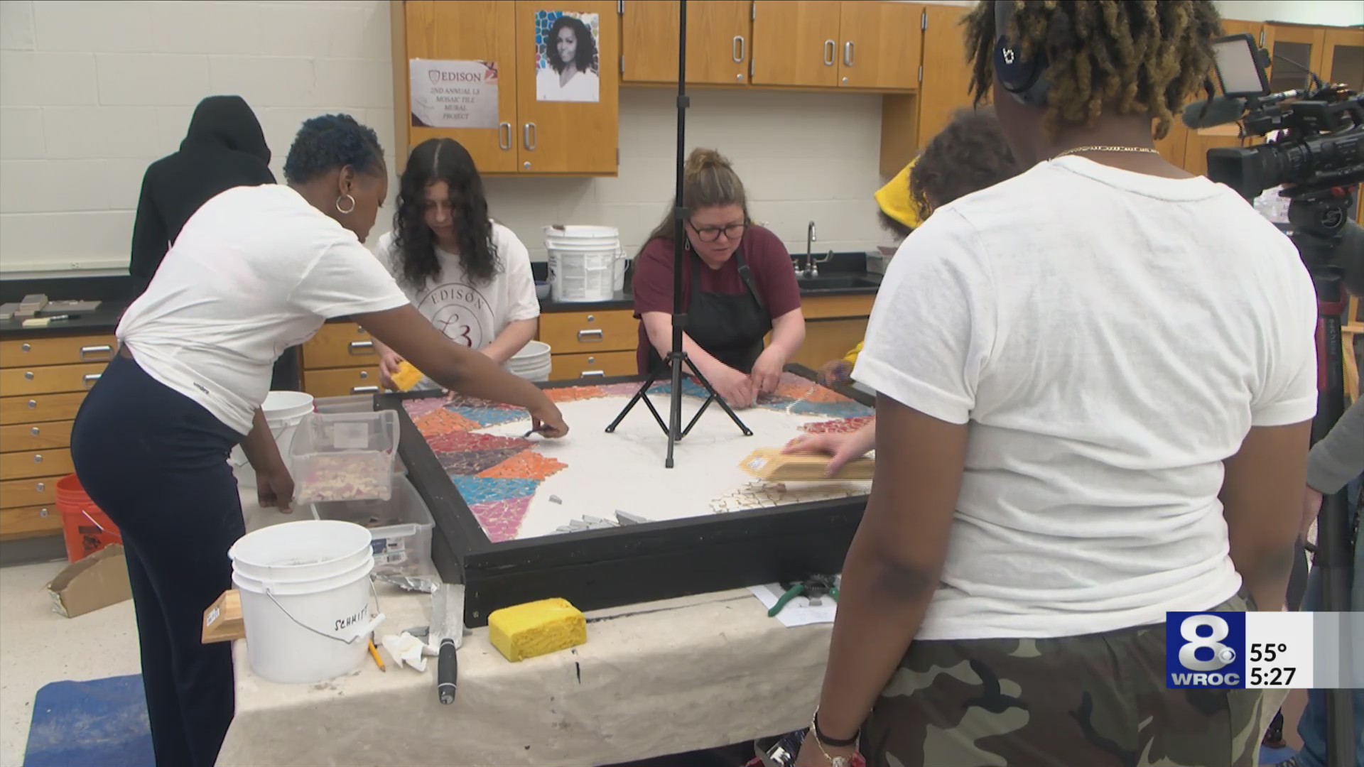 Edison High students craft mosaic mural for Michelle Obama – RochesterFirst