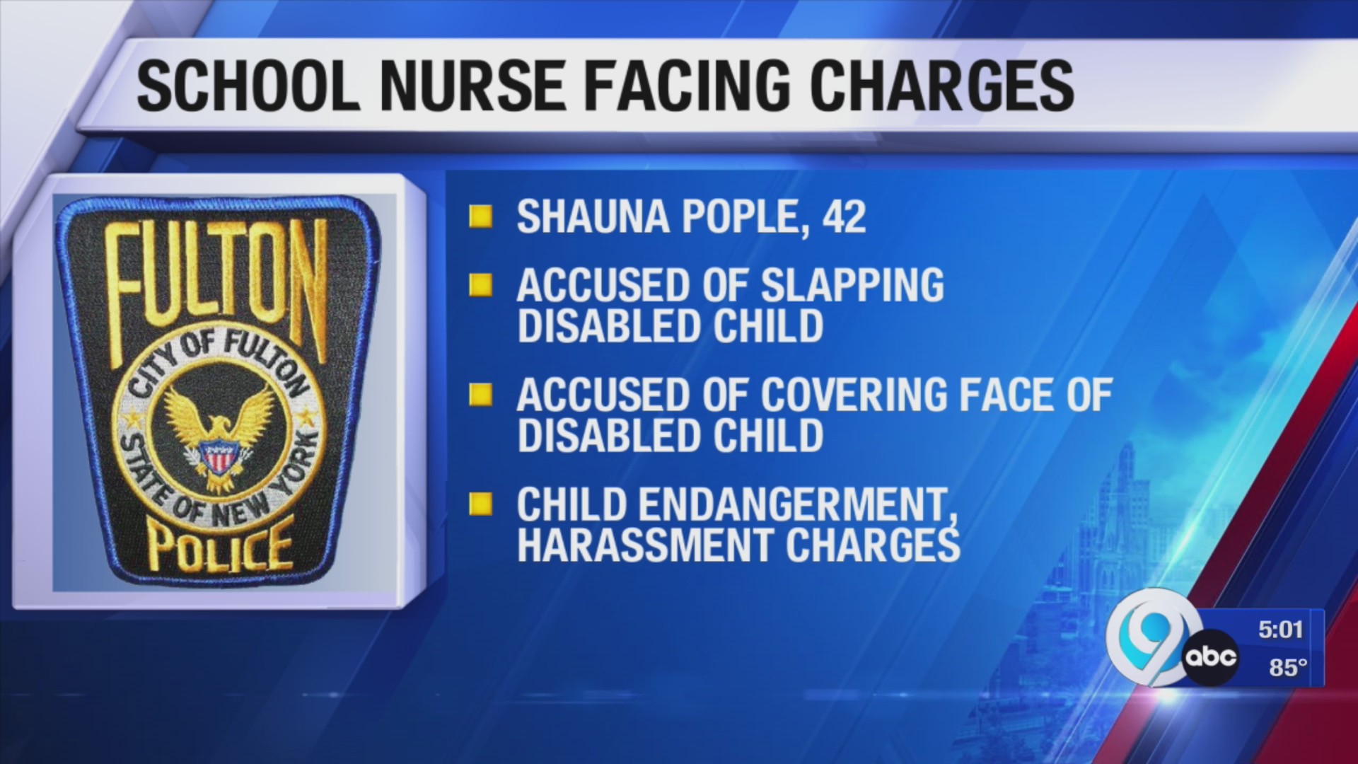 Fulton Jr High school nurse facing charges – WSYR