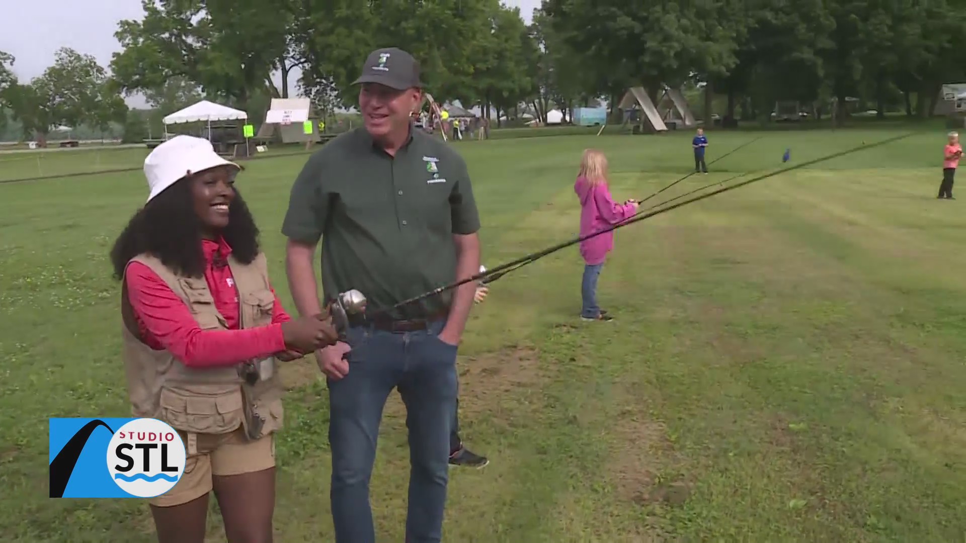 Tim and Brittany practice their casting skills at Two Rivers Family ...
