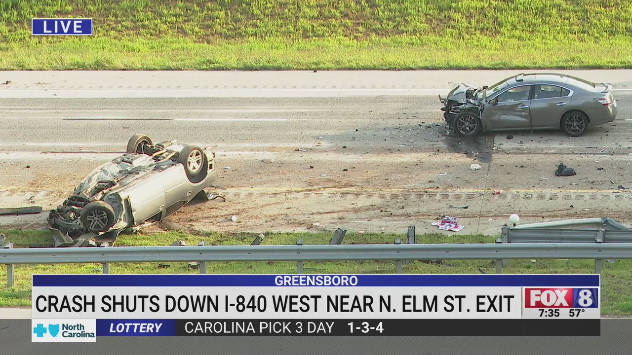 Crash shuts down Interstate 840 West on Greensboro Urban Loop – FOX8 WGHP