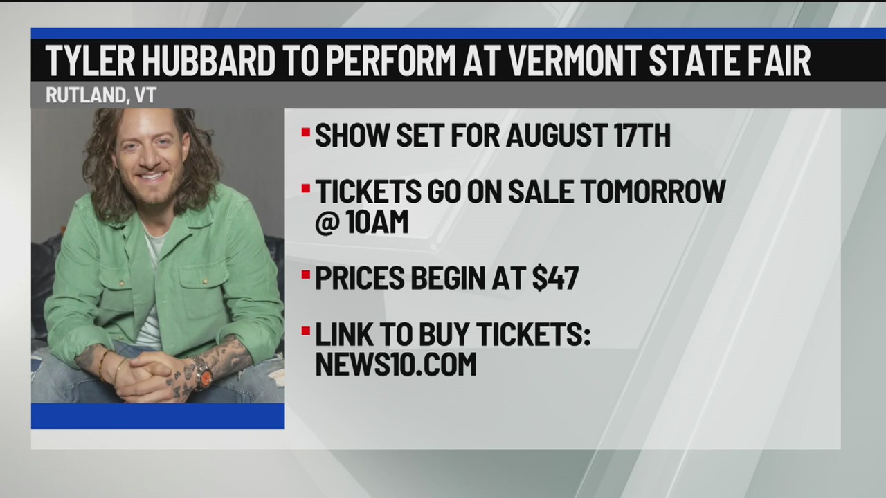 Tyler Hubbard to perform at Vermont State Fair – NEWS10 ABC