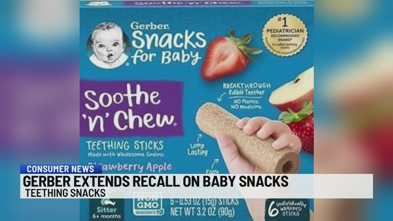 Gerber extends recall on baby snacks – NEWS10 ABC