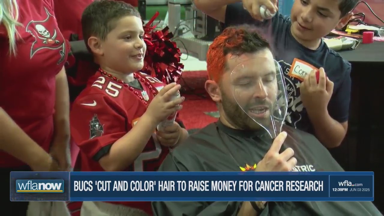 Buccaneers cut and color their hair to raise funds for child cancer ...
