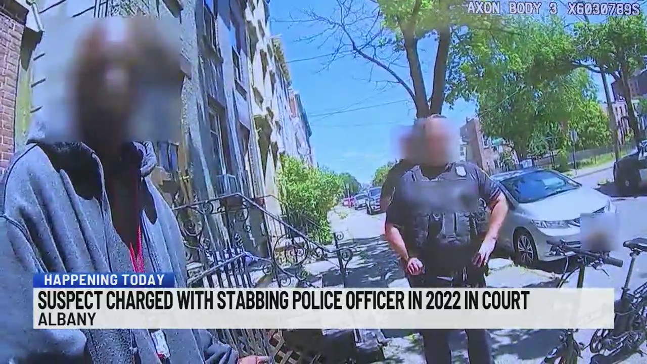 Suspect charged with stabbing police officer in 2022 in court in Albany ...