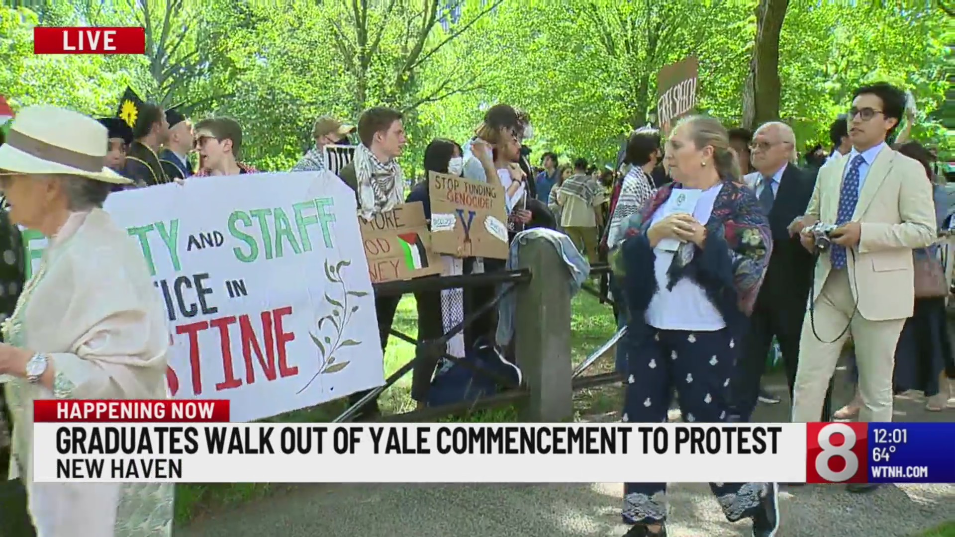 Dozens of Yale University students walk out during commencement ...