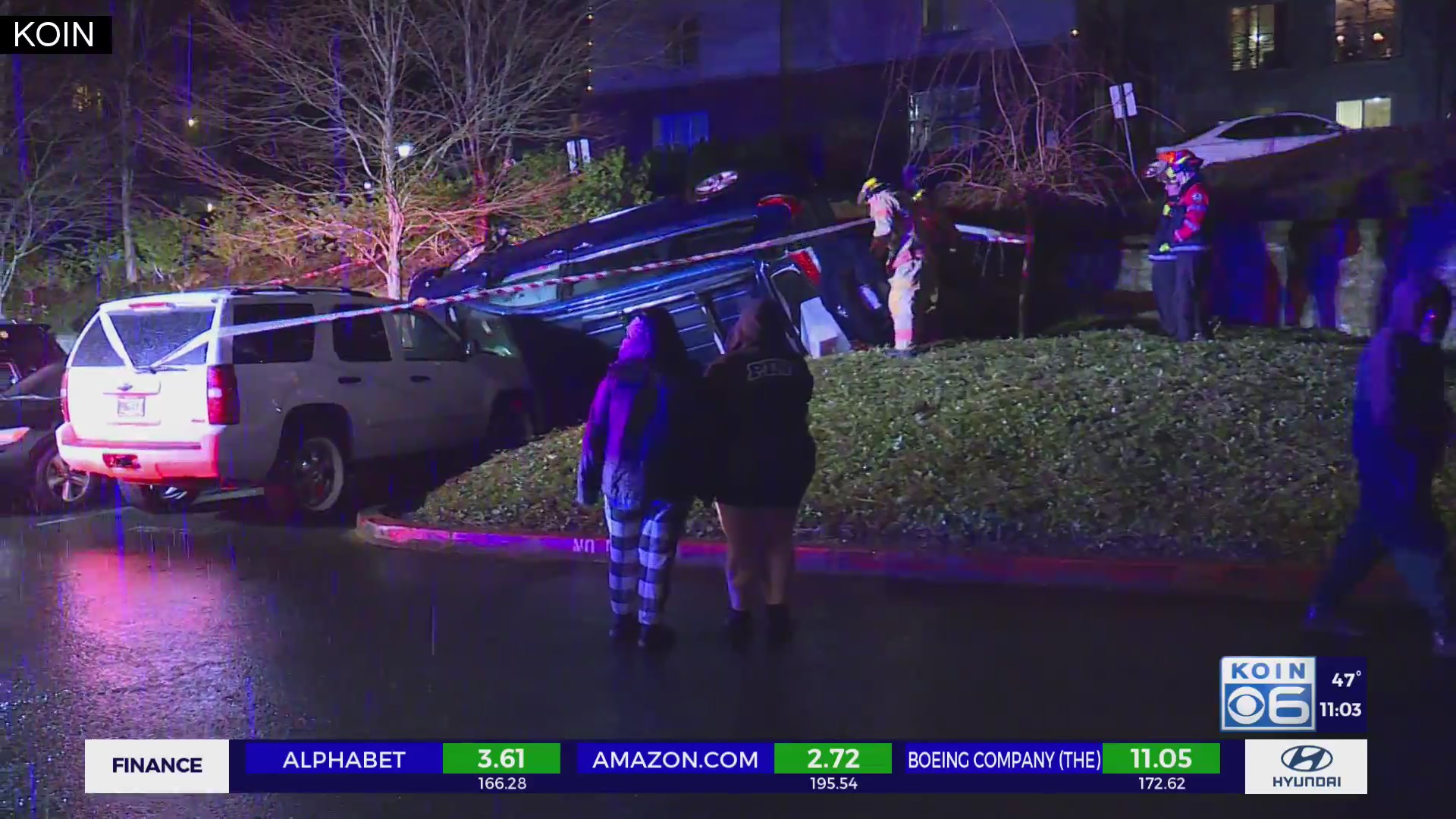 Minivan falls from elevated Portland structure onto SUV, person ...