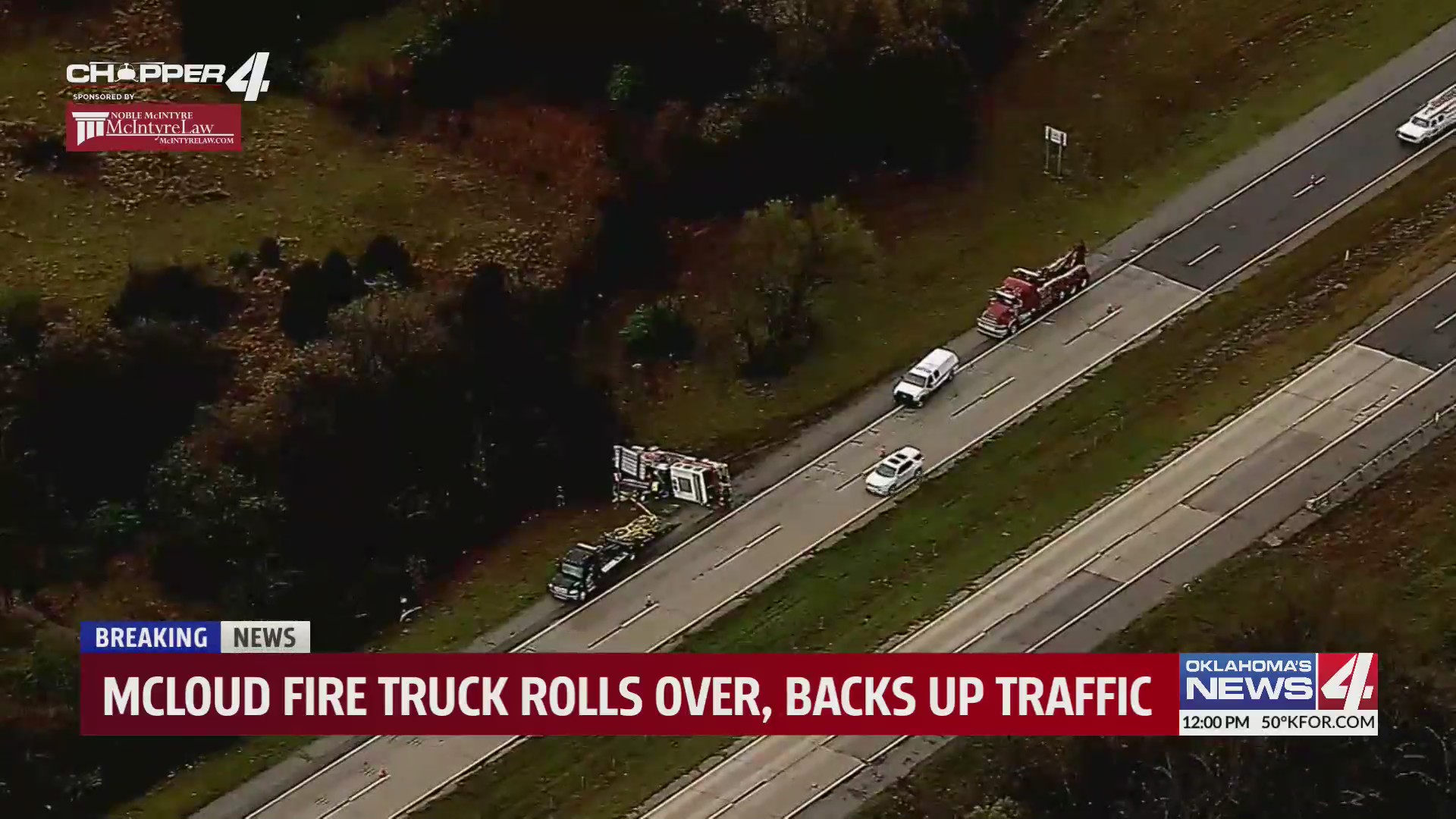 Emergency crews respond to overturned fire truck on I-40 – KFOR.com ...