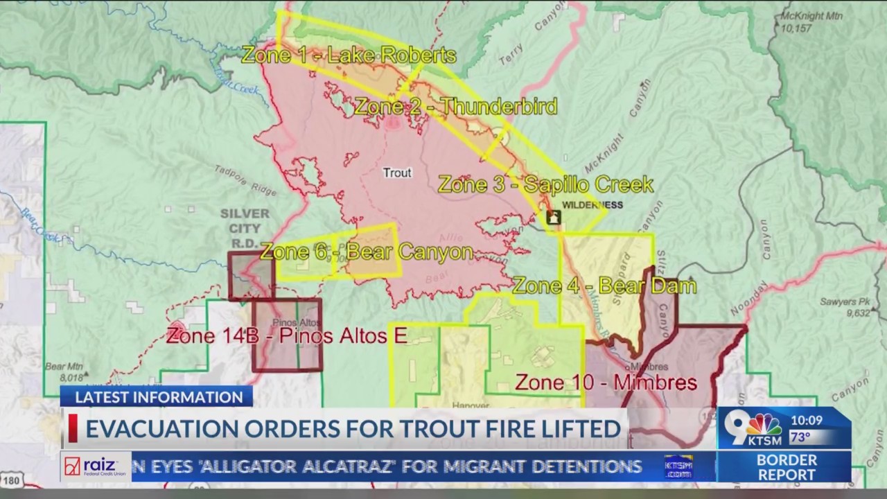 Evacuation orders for Trout Fire lifted – KTSM 9 News