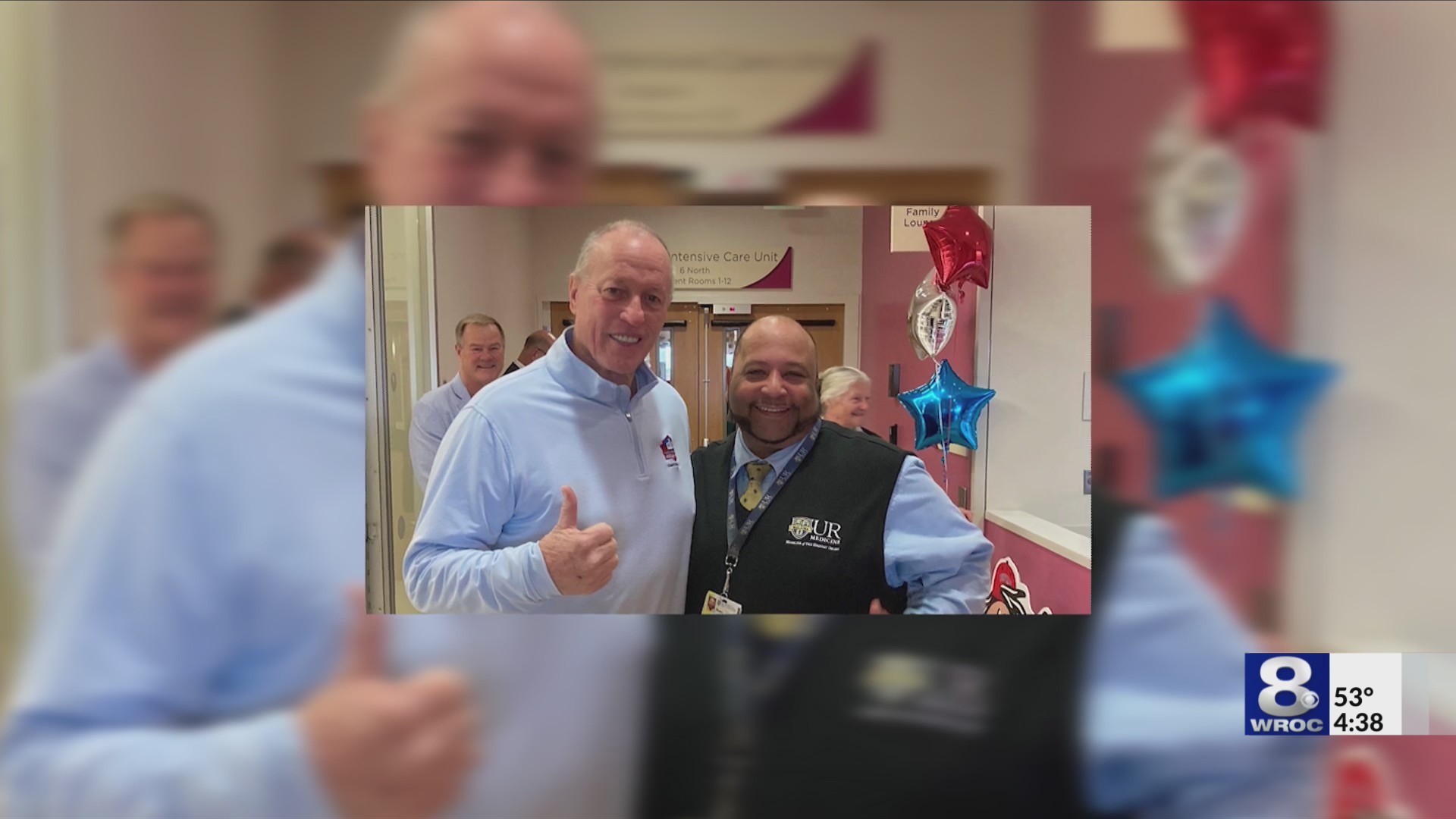 Jim Kelly presents award to Golisano Children’s Hospital worker ...