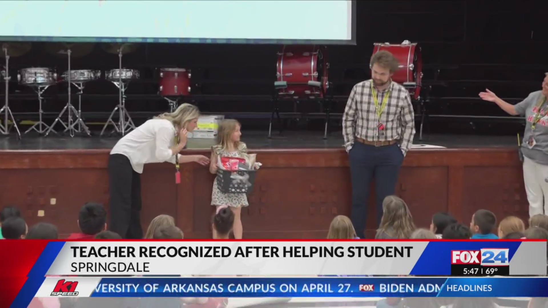 Springdale elementary teacher recognized after helping student – KNWA FOX24