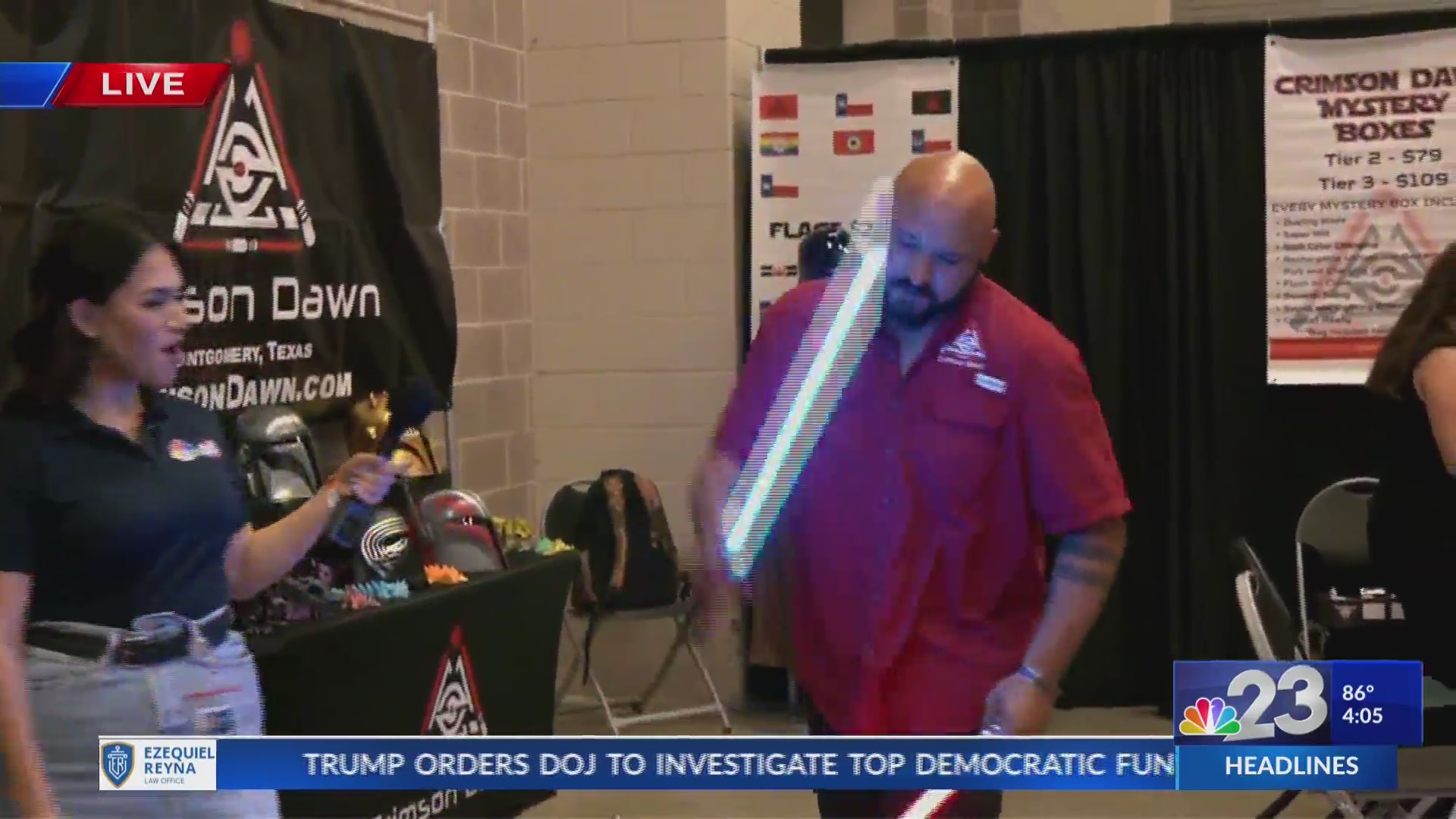 Ashley Galvan tests out lightsabers – KVEO-TV