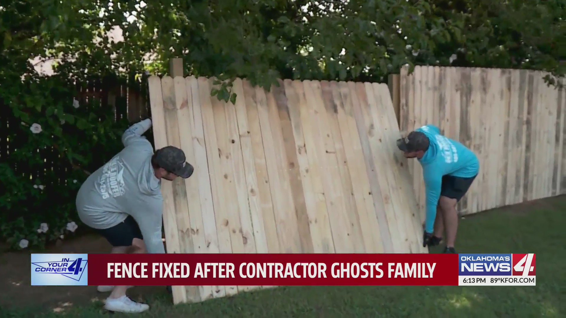 Fence fixed after contractor ghosts family – KFOR.com Oklahoma City