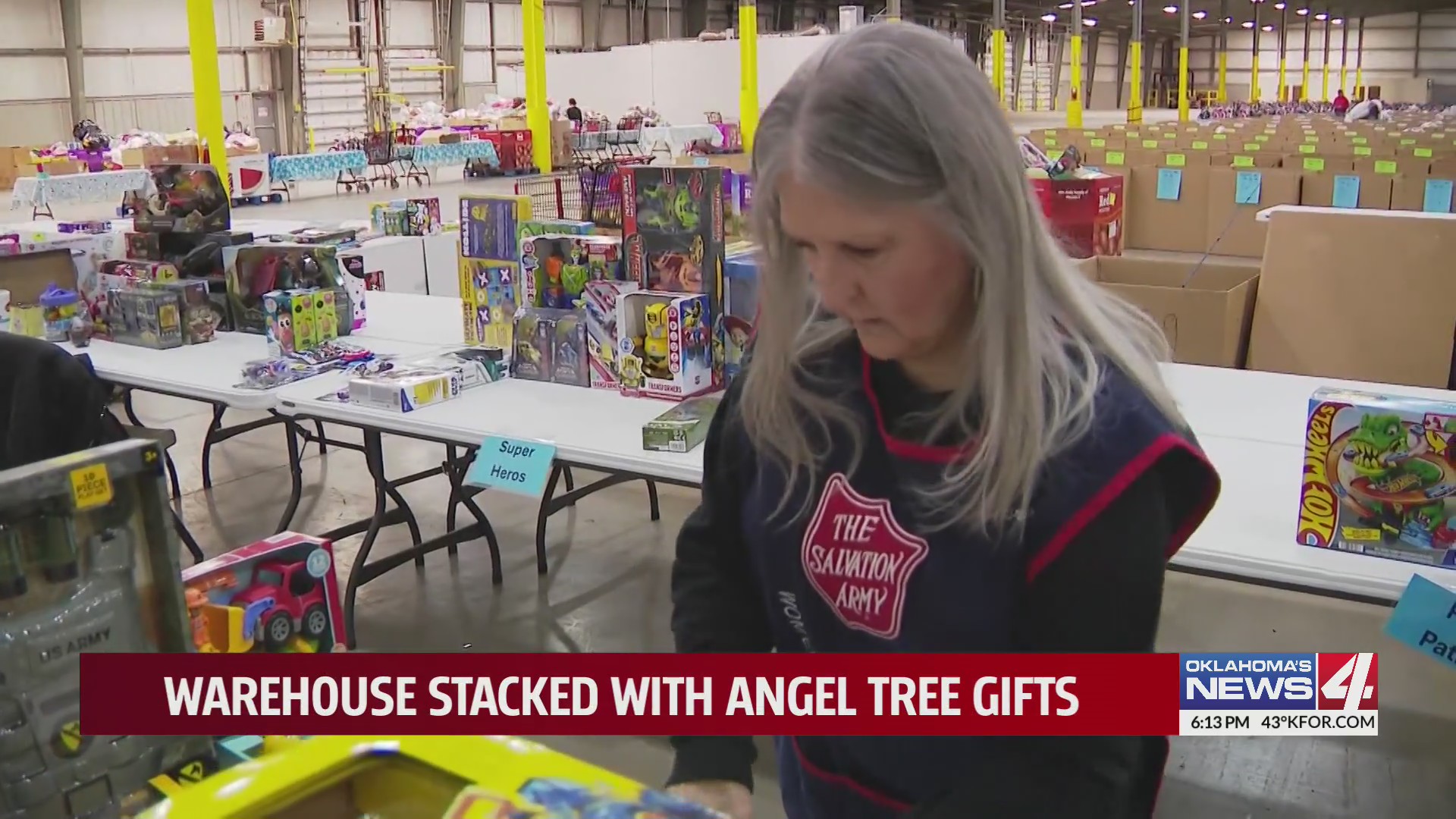 Warehouse stacked with Angel Tree gifts – KFOR.com Oklahoma City
