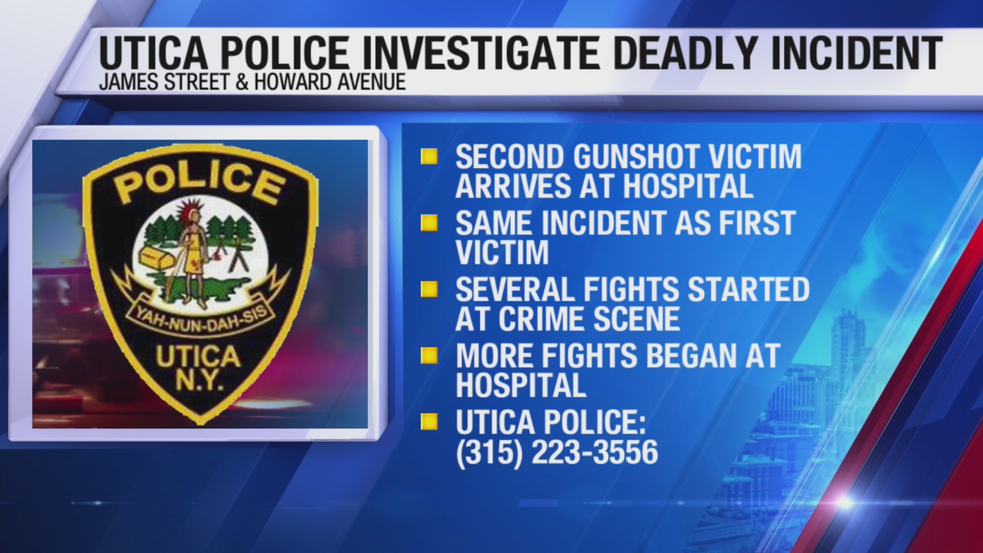 One dead, one injured in Utica deadly shooting, police officer also ...