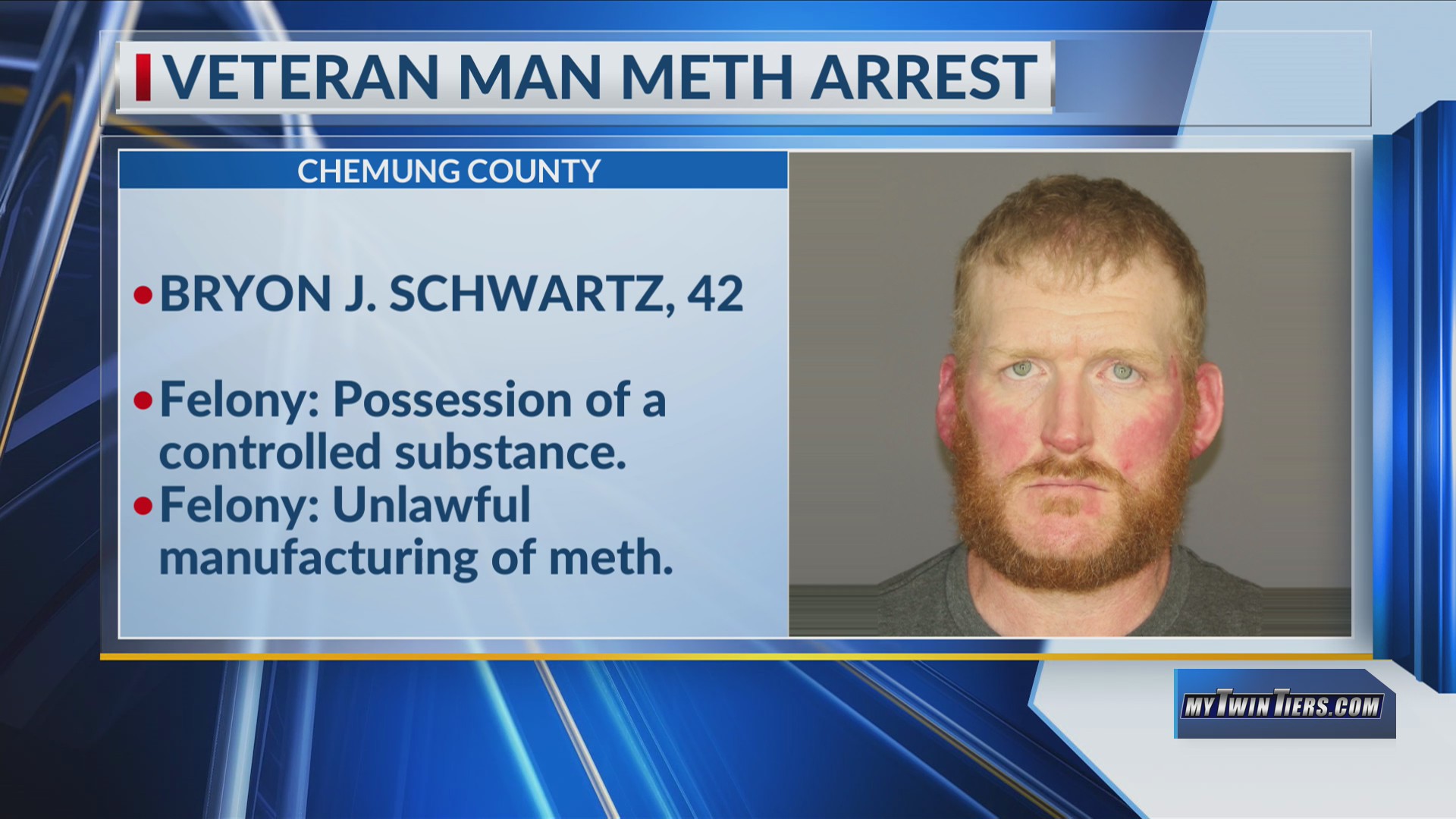 Town of Veteran man arrested on meth charges after explosion ...