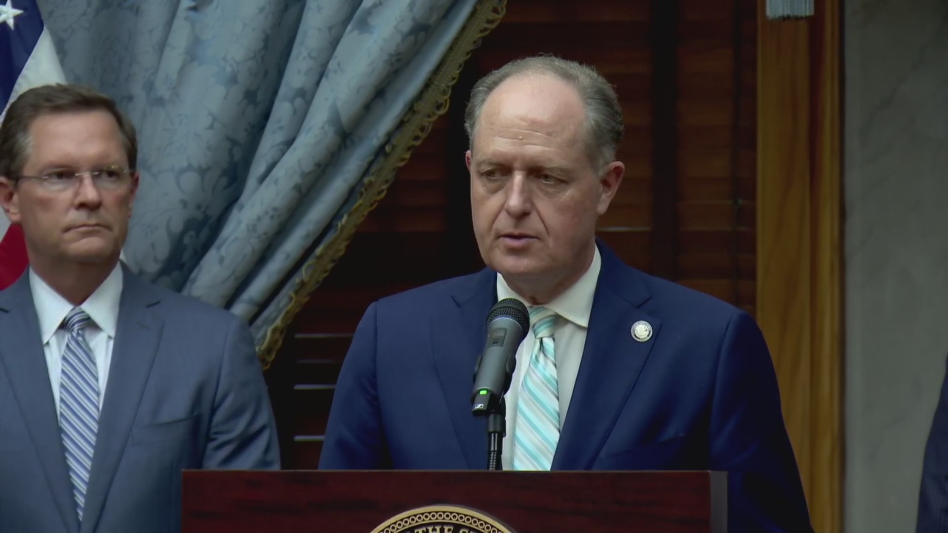 Sen. Majority leader Jack Johnson speaks following 2025 legislative ...