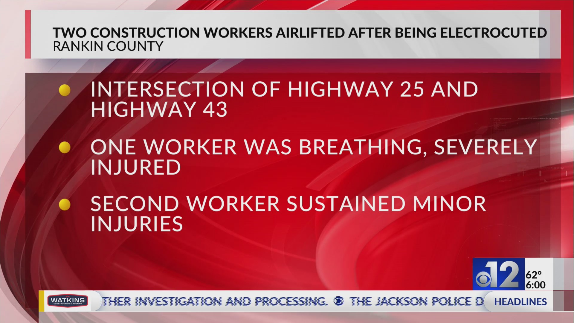 Two construction workers airlifted after being electrocuted in Rankin ...