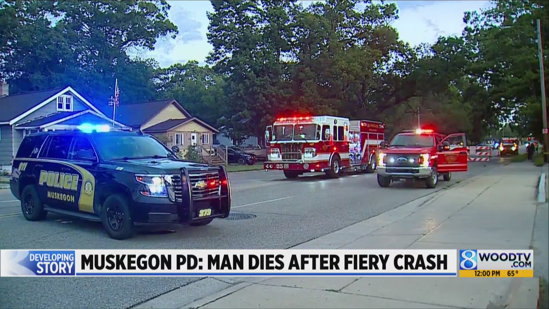 Muskegon PD: Man dies after fiery crash – WOODTV.com