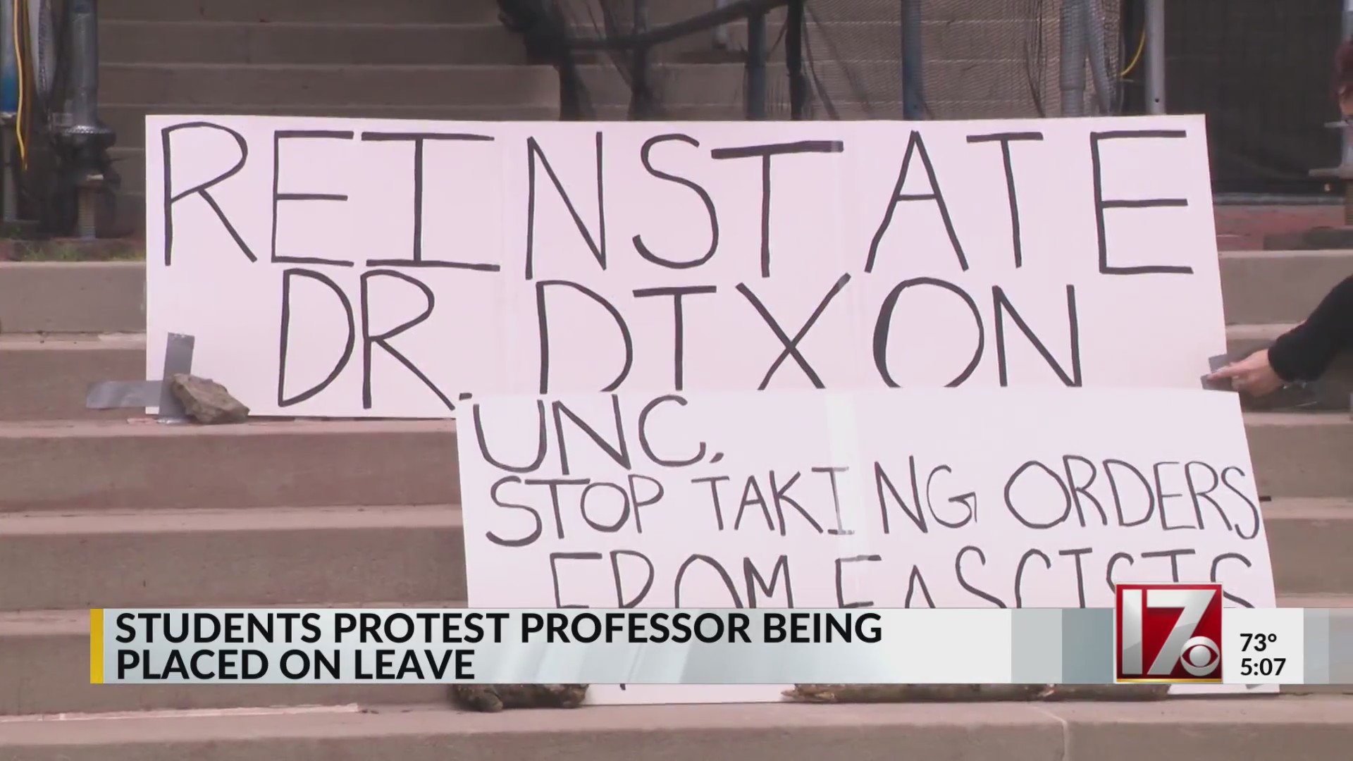 UNC students protest professor being placed on leave – CBS17.com