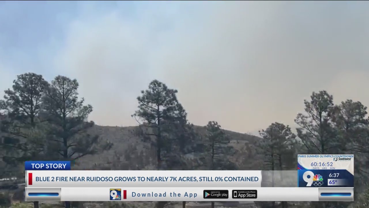 Blue 2 Fire near Ruidoso grows to nearly 7K acres, still 0% contained ...