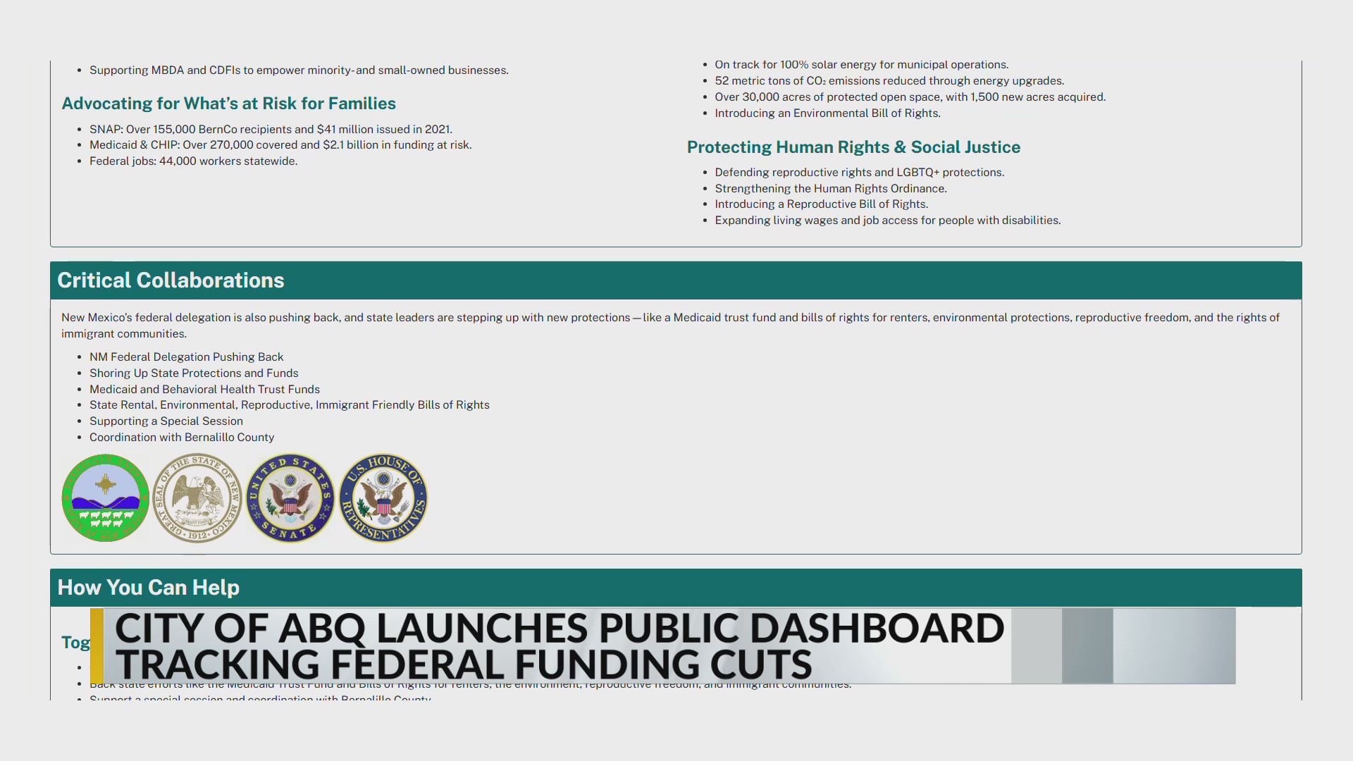 City of Albuquerque launches dashboard tracking federal funding cuts ...