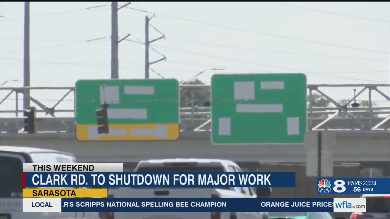 Clark Road to close in Sarasota County for major road work – WFLA
