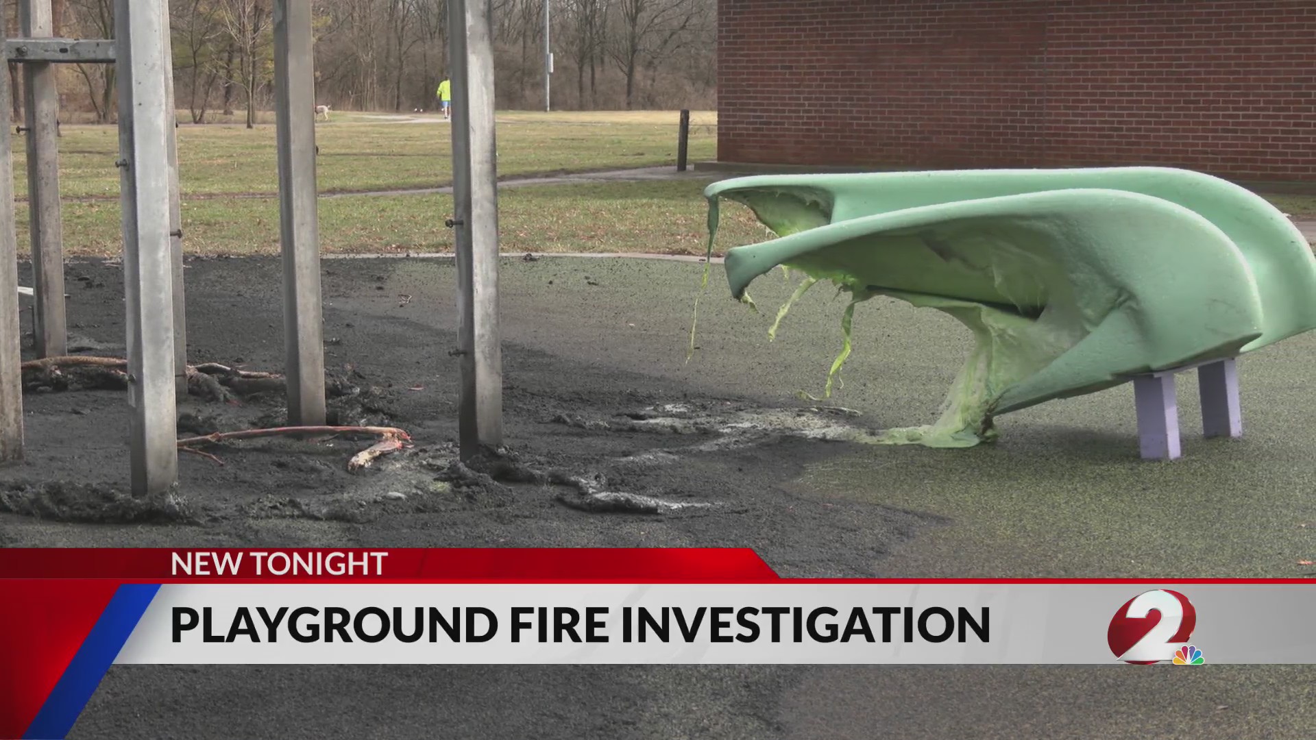 Police investigating after fire at State Farm Park playground in ...