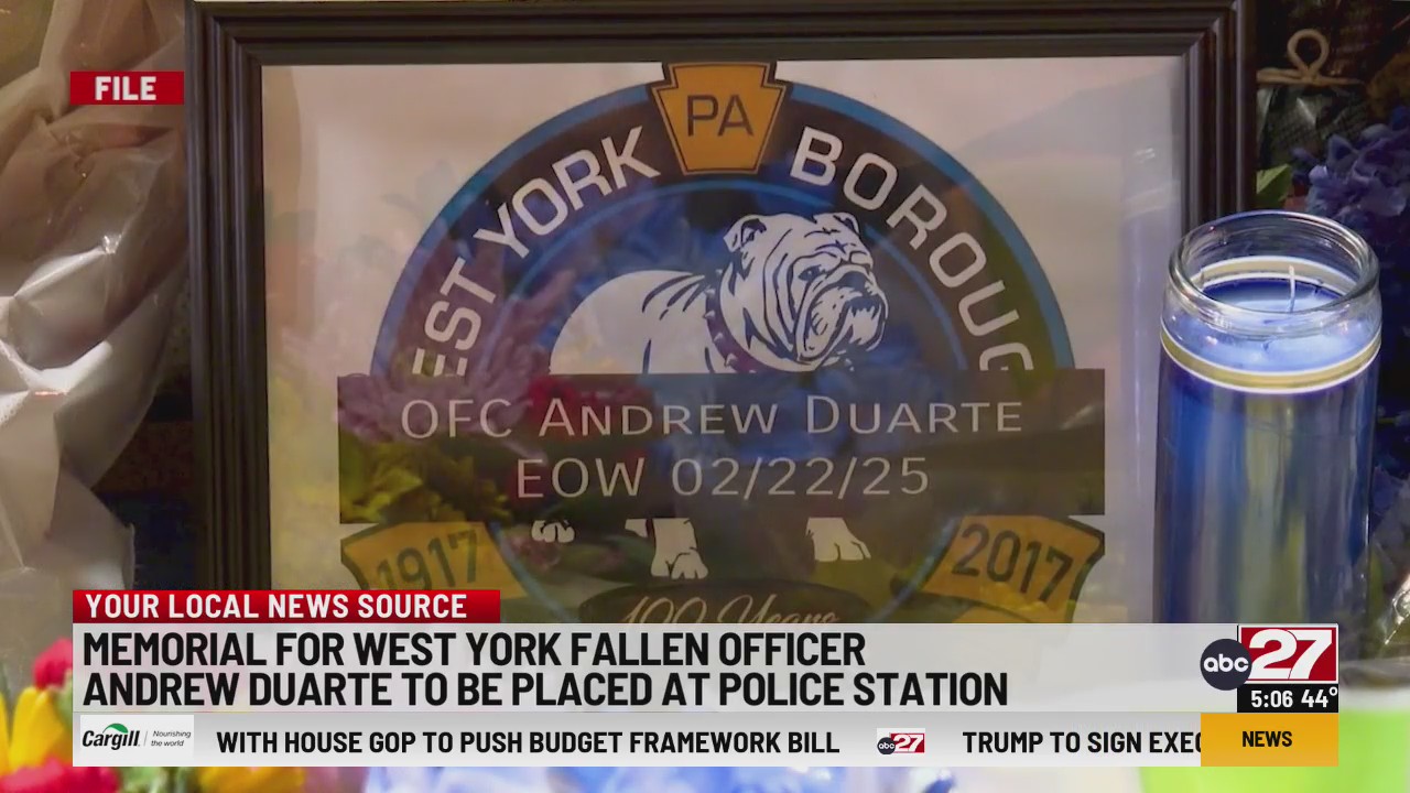 Memorial for fallen officer, Andrew Duarte, to be placed at police ...