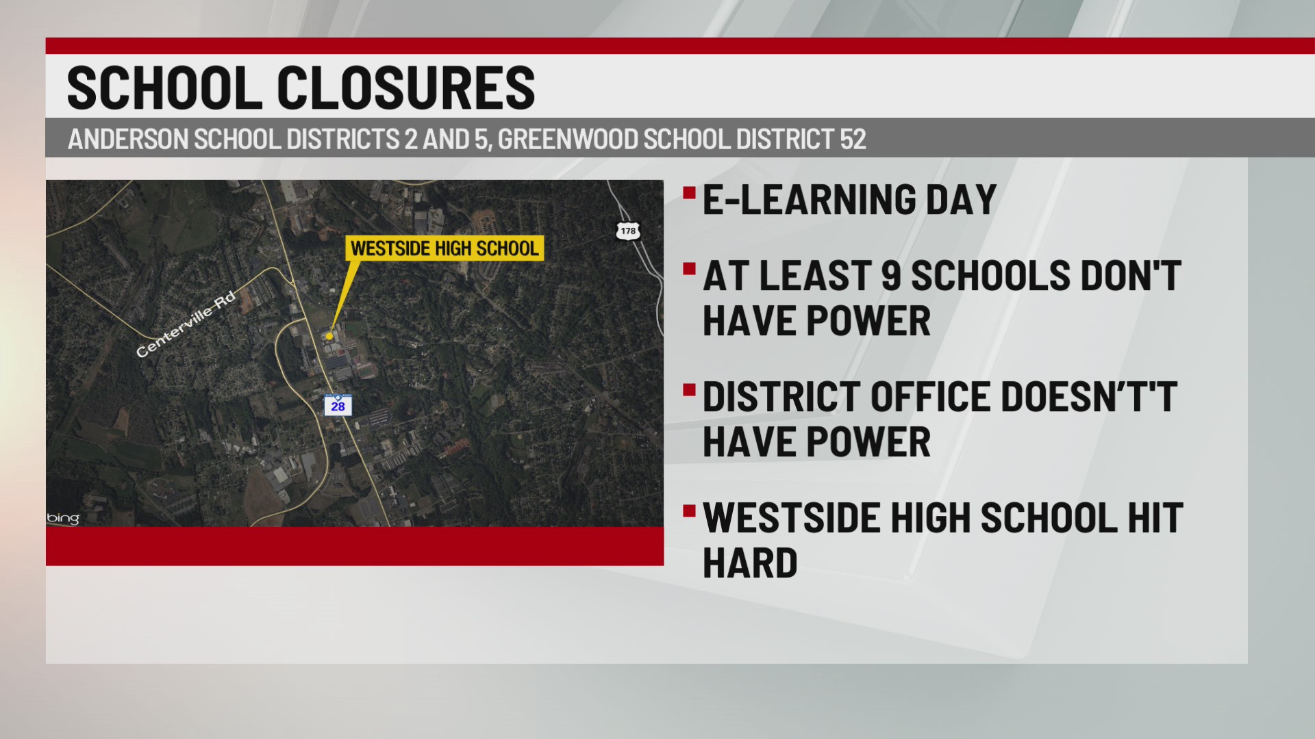 School districts switch to e-learning due to severe weather – WSPA 7NEWS