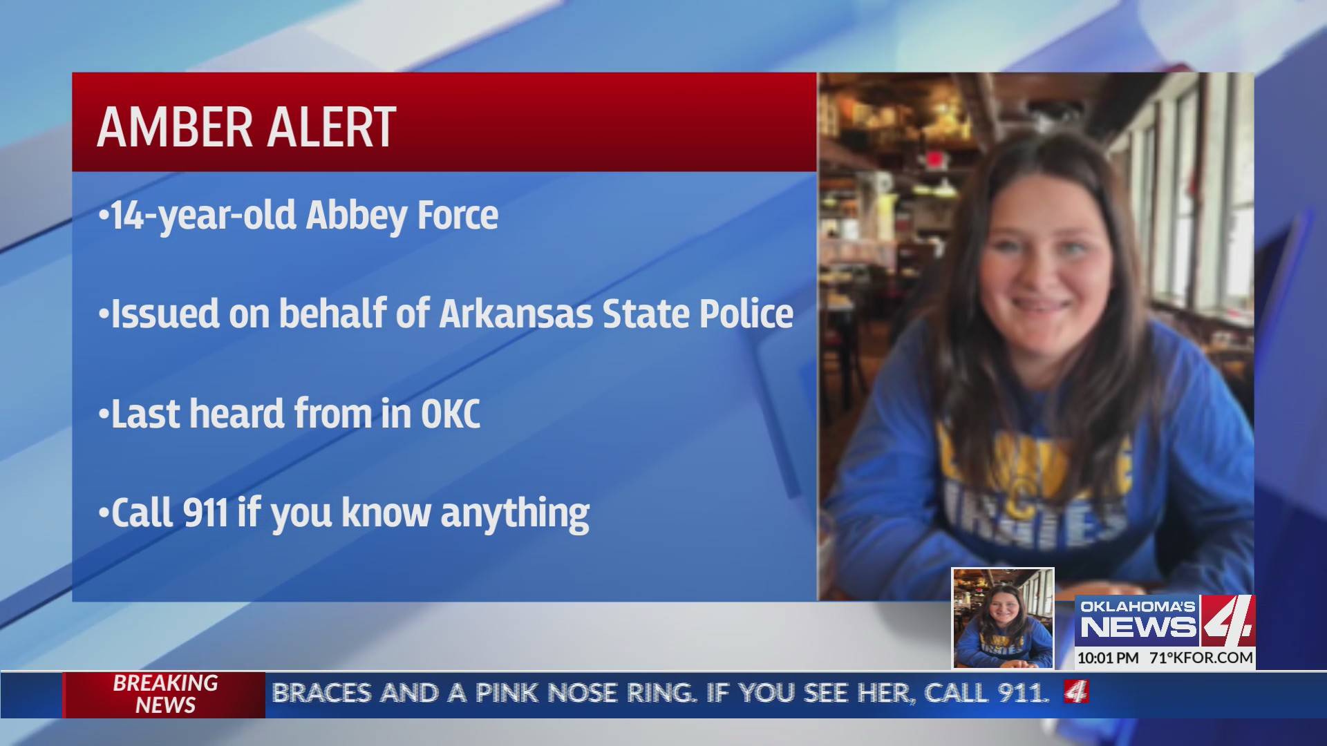 Amber Alert for missing 14 year old last seen in oklahoma city – KFOR ...
