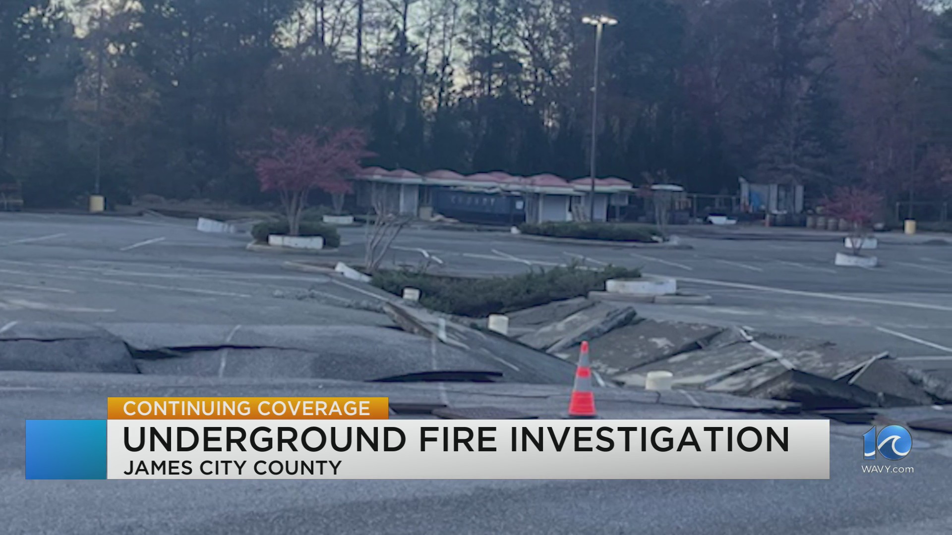 Part of Williamsburg Premium Outlets parking lot collapses from ...