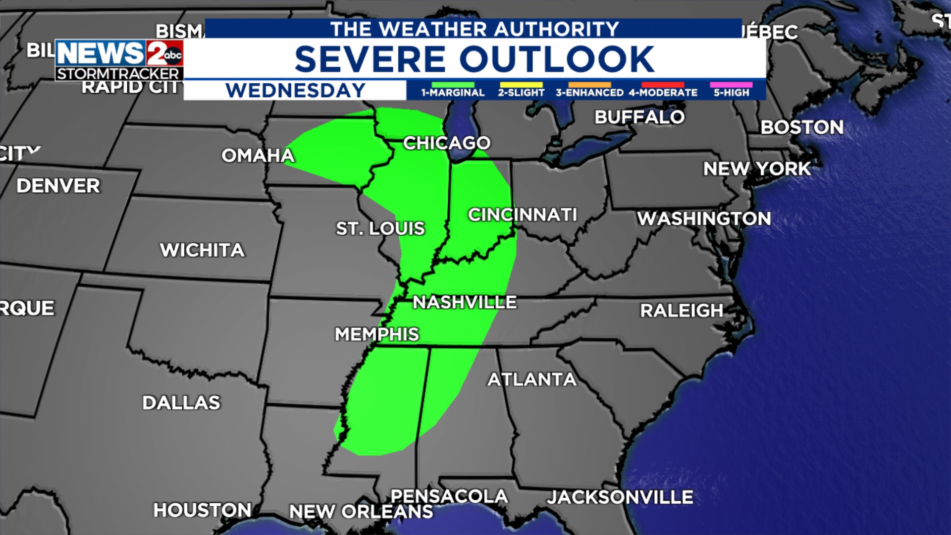 Severe weather risk for Wednesday 3/19/2025 – WKRN News 2